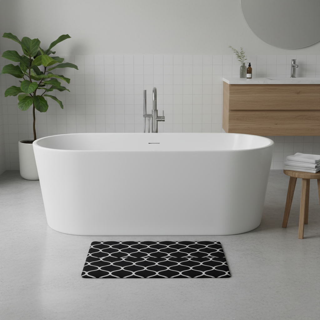 FlowEase- Black - Rectangle Bath Mat - 40*60cm – Calasca