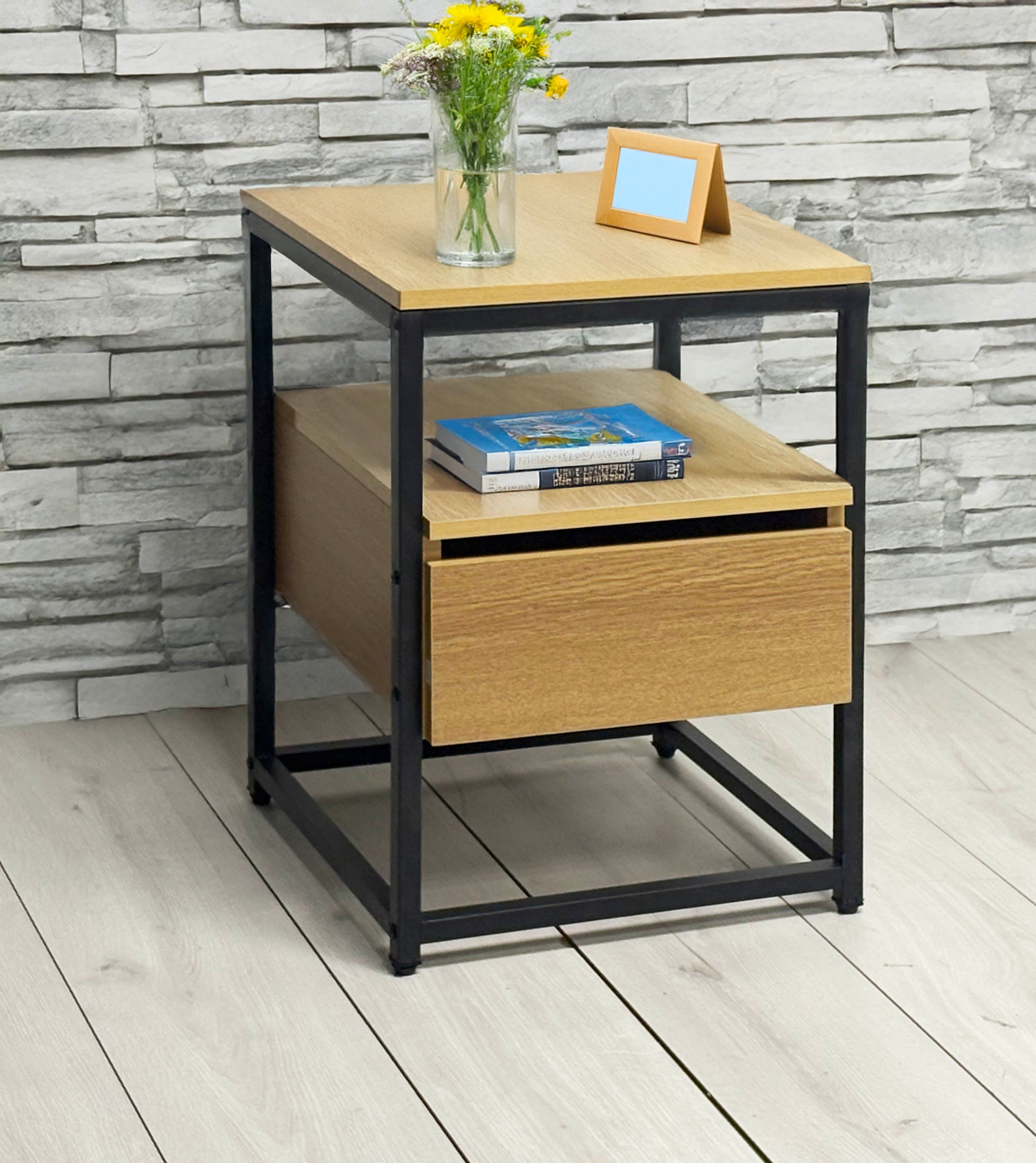 Fine Living Athens Side Table - Wood Top - Finery – Calasca