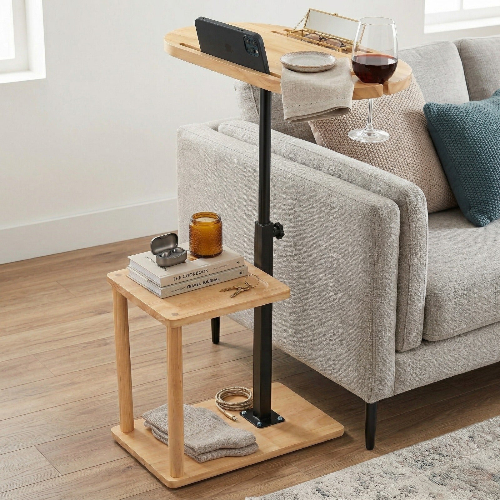 LiftSide 2 Tier Height Adjustable Side Table – Calasca